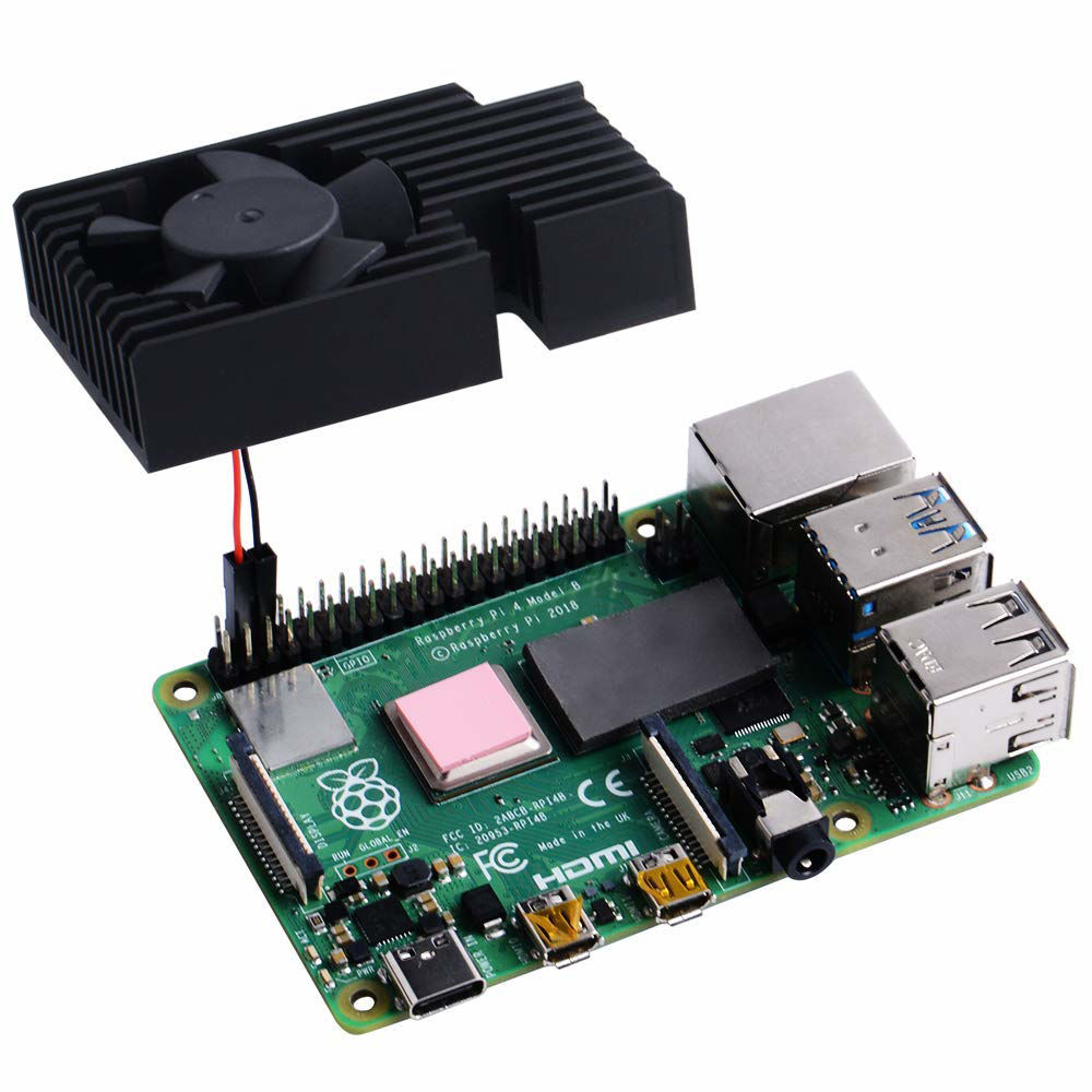 GetUSCart- GeeekPi Raspberry Pi 4 Fan Heasink, Raspberry Pi Aluminum Heatsink Cooling Kit for ...