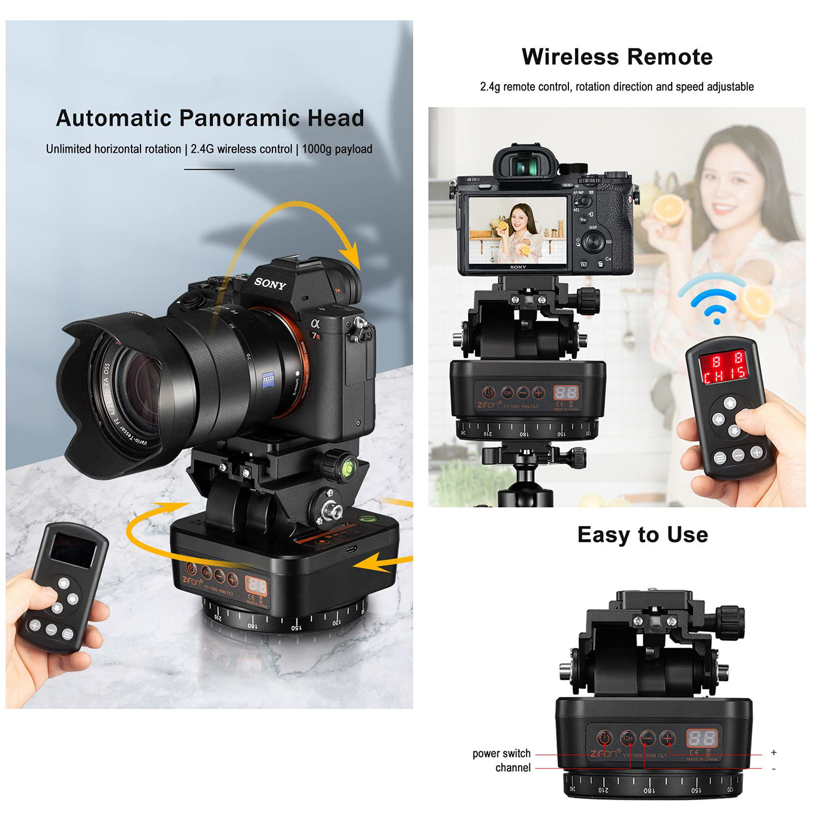 GetUSCart- Automatic Motorized Video Tripod Smarphone