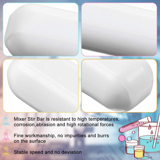 GetUSCart- PTFE Magnetic Stirrer Mixer Stir Bar, White Color, Stir Rod ...