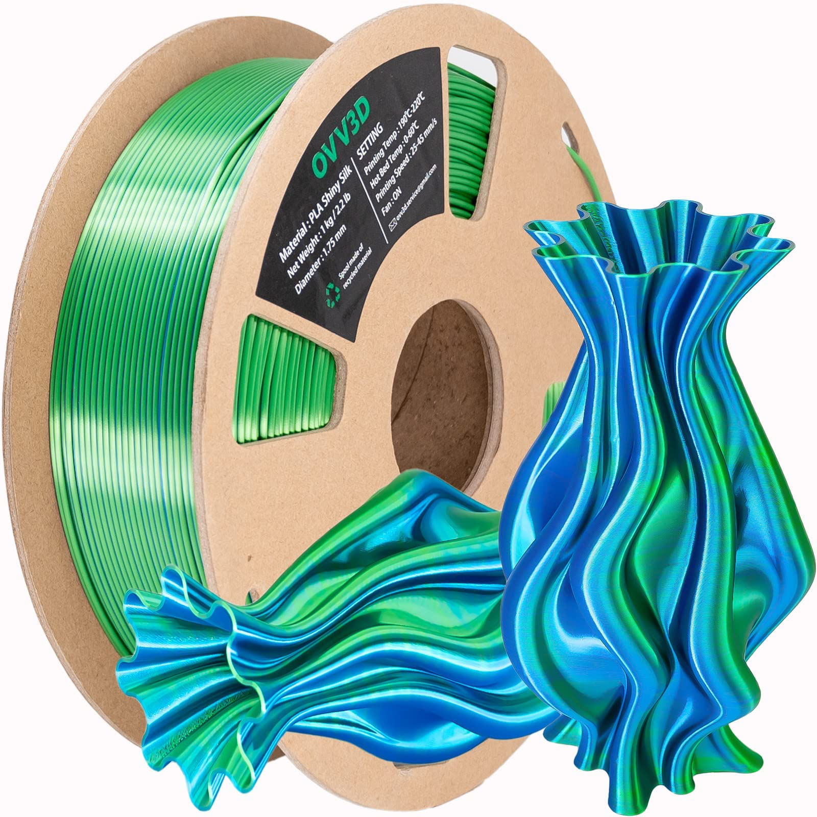 GetUSCart- OVV3D PLA Filament 1.75mm, Silk PLA Dual Color 3D Printer ...
