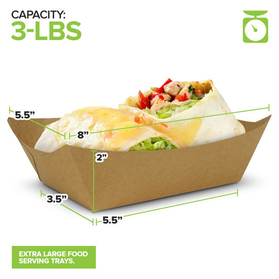 GetUSCart- [100 Pack] Extra Large Disposable Brown Kraft Paper Food ...