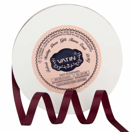 GetUSCart- VATIN 1/4 inches Double Faced Burgundy/Maroon Polyester ...