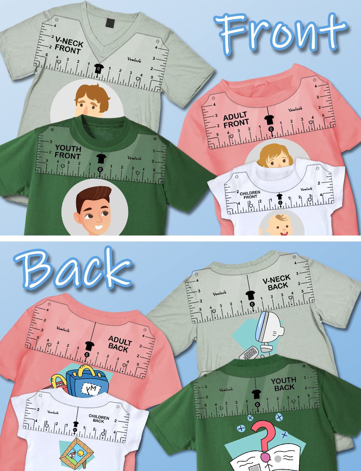 GetUSCart- Tshirt Ruler Guide Vinyl Alignment - T Shirt Measure Rulers ...