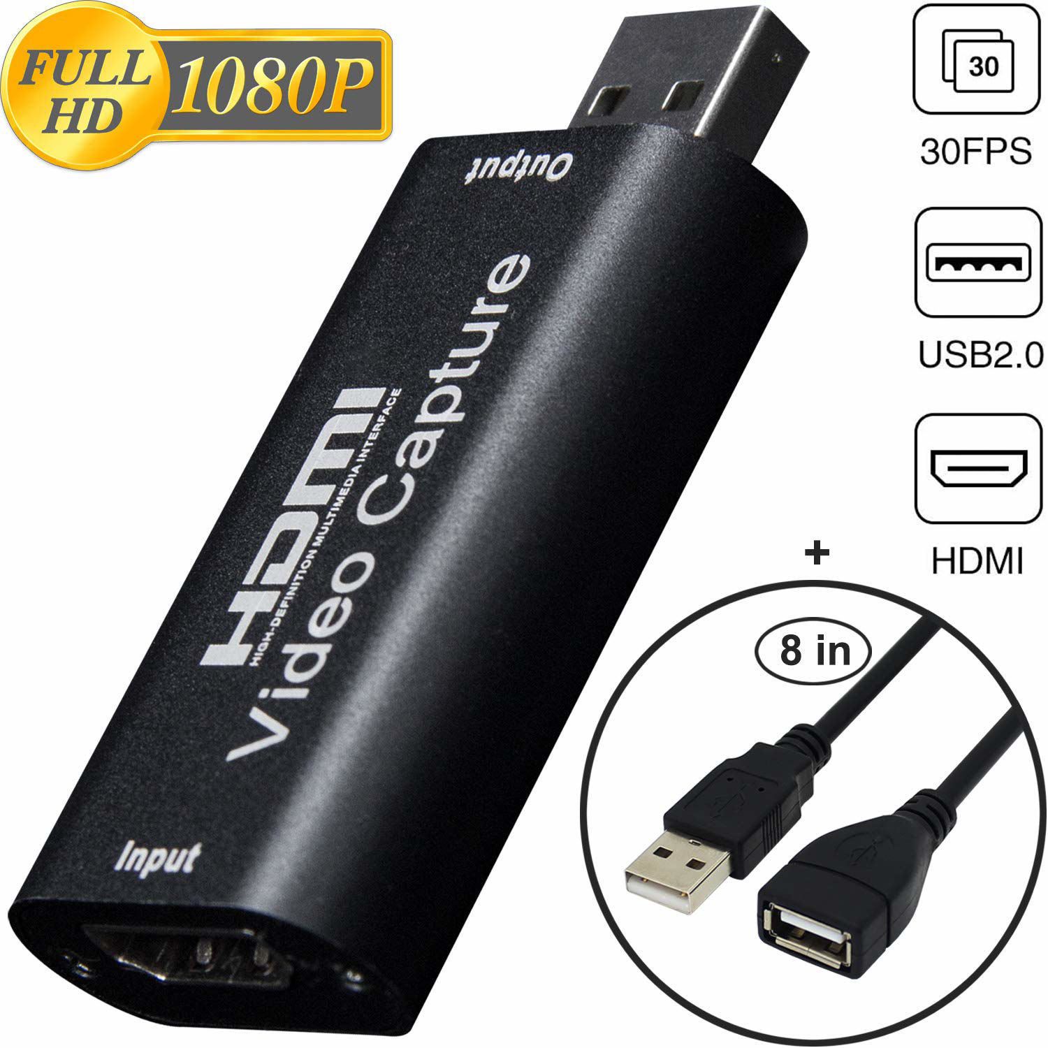 GetUSCart- BlueAVS HDMI to USB Video Capture Card 1080P for Live Video ...