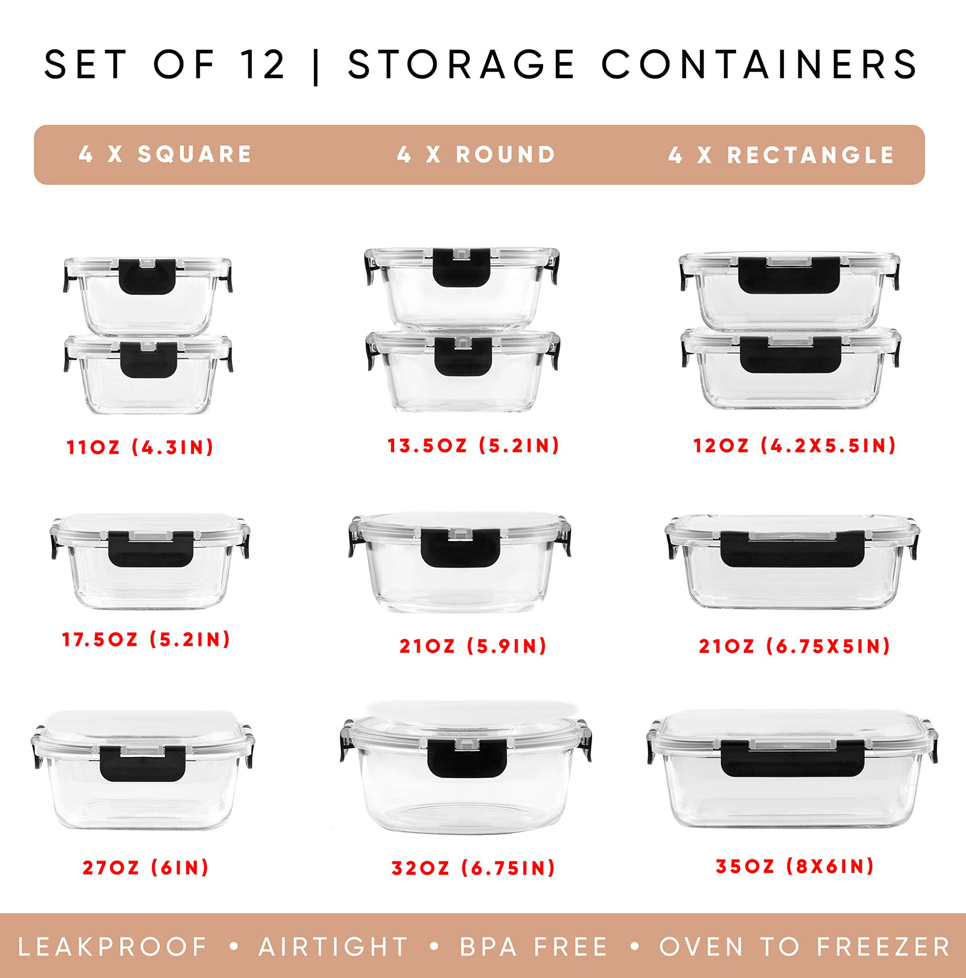GetUSCart- JoyJolt JoyFul 24pc Borosilicate Glass Storage Containers ...