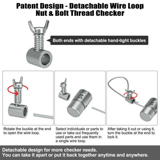 GetUSCart- [Patent]CKE Upgraded Nut & Bolt Thread Checker (Inch ...