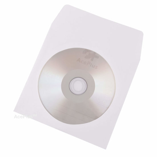 GetUSCart- AcePlus 1,000 Pieces White Paper Sleeves for CDs or DVDs ...