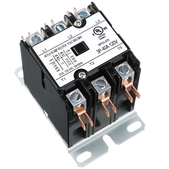 GetUSCart- Carrier HVAC Motor Contactor, 120 VAC 40 Amp Coil 3 Pole Replacement Relays, Air ...