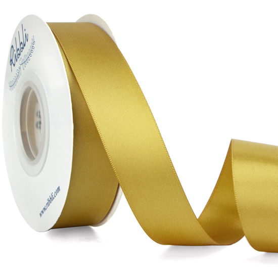 GetUSCart- Ribbli Gold Double Faced Satin Ribbon,1” x Continuous 25 ...