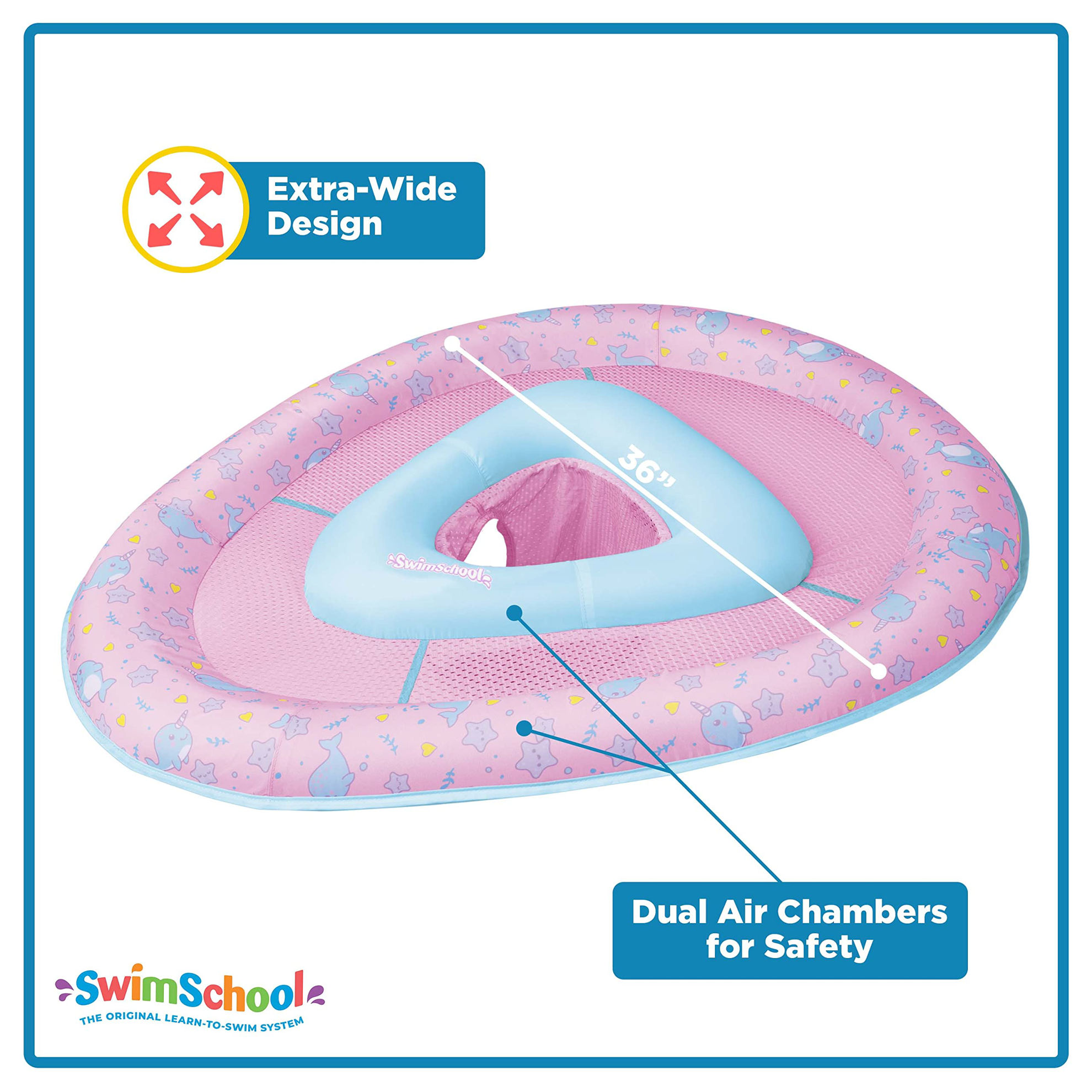 GetUSCart- SwimSchool Lil’ Narwal Baby Pool Float - 6-24 Months ...
