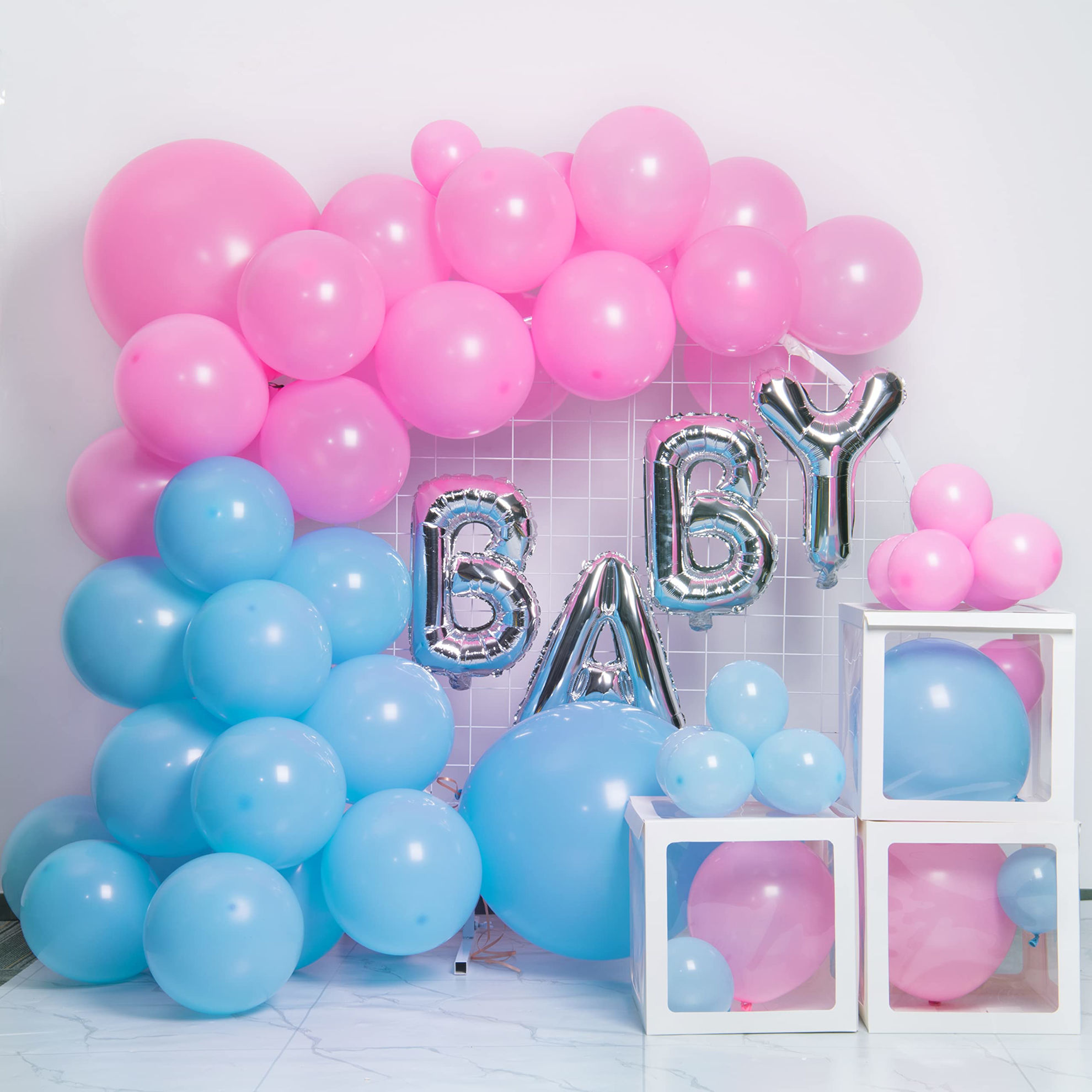 GetUSCart- MOMOHOO Blue Balloons Garland Kit - 100Pcs 5/10/12/18 Inch Baby Blue Balloons for ...