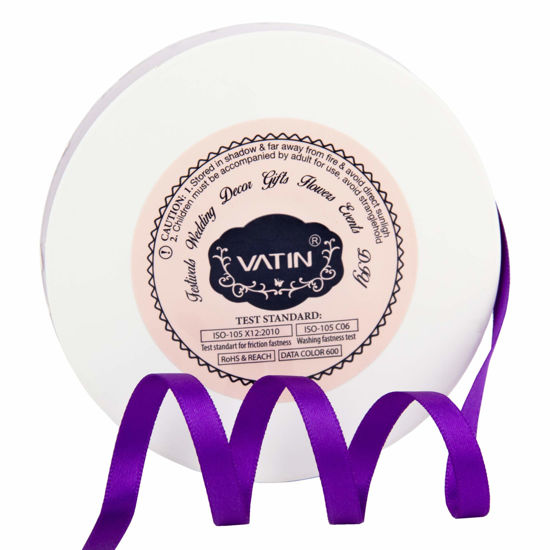 GetUSCart- VATIN 1/4 inches Double Faced Purple Polyester Satin Ribbon ...