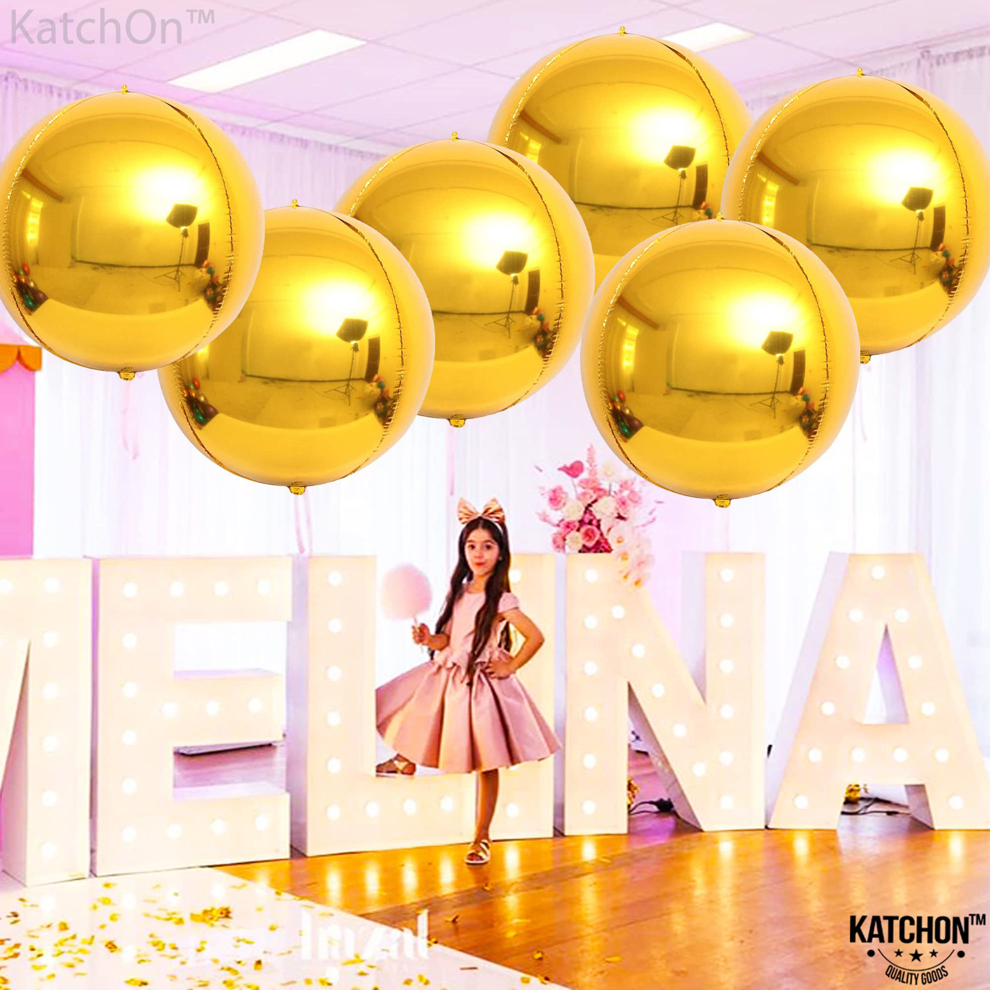 GetUSCart- KatchOn, Large Gold Foil Balloon - 22 Inch, Pack of 6 | Big ...