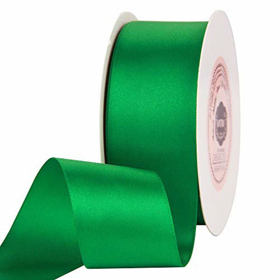 GetUSCart- VATIN 1-1/2" Wide Double Faced Polyester Emerald Green Satin ...