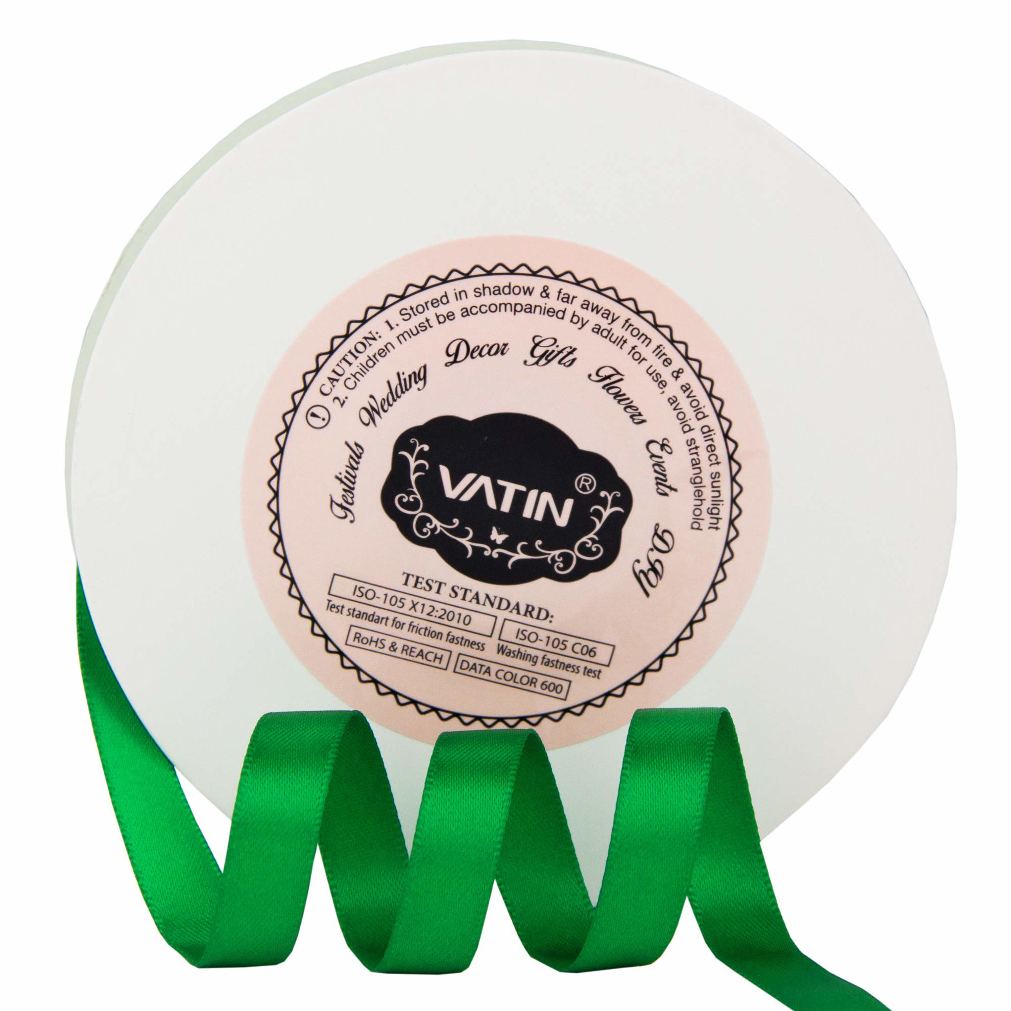 GetUSCart- VATIN 3/8 inches Double Faced Emerald Green Polyester Satin ...