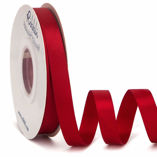 GetUSCart- Ribbli Double Faced Scarlet/Dark Red Satin Ribbon,1/2” x ...