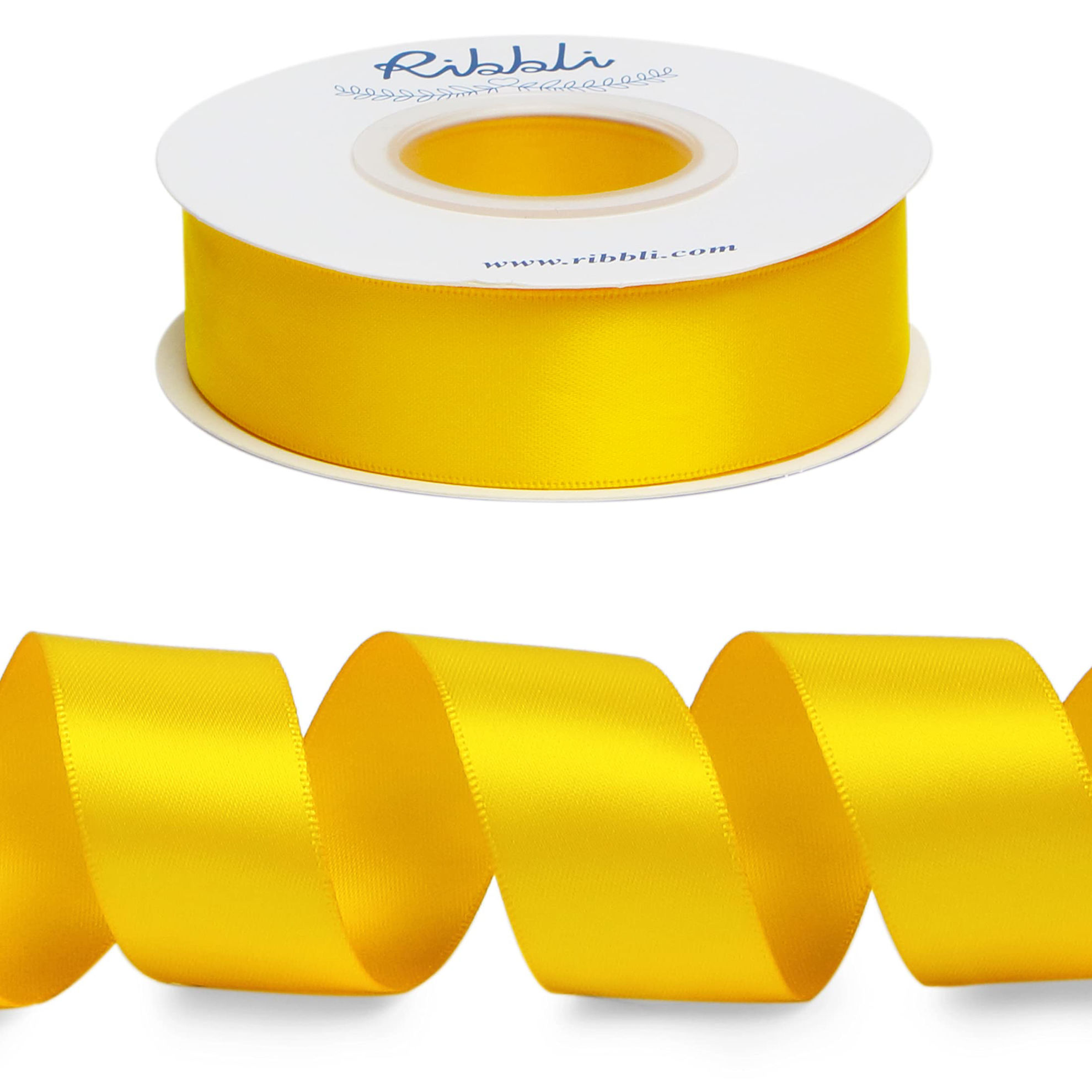 GetUSCart- Ribbli Maize Yellow Double Faced Satin Ribbon,1” x ...