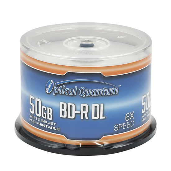 GetUSCart- Optical Quantum 6X 50GB BD-R DL White Inkjet Printable Blu-ray Double Layer ...