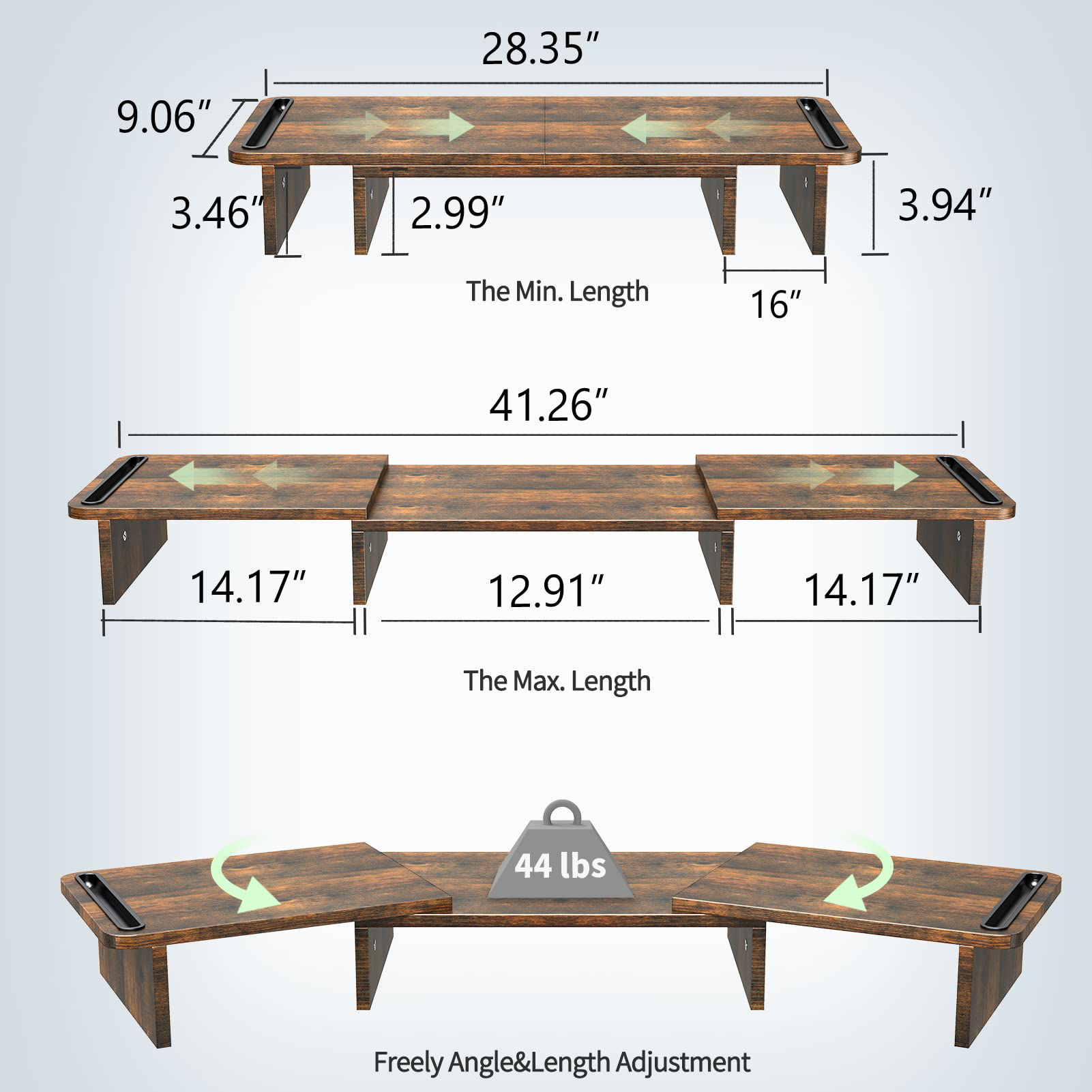 GetUSCart- Zimilar Dual Monitor Stand Riser, Monitor Stand with ...