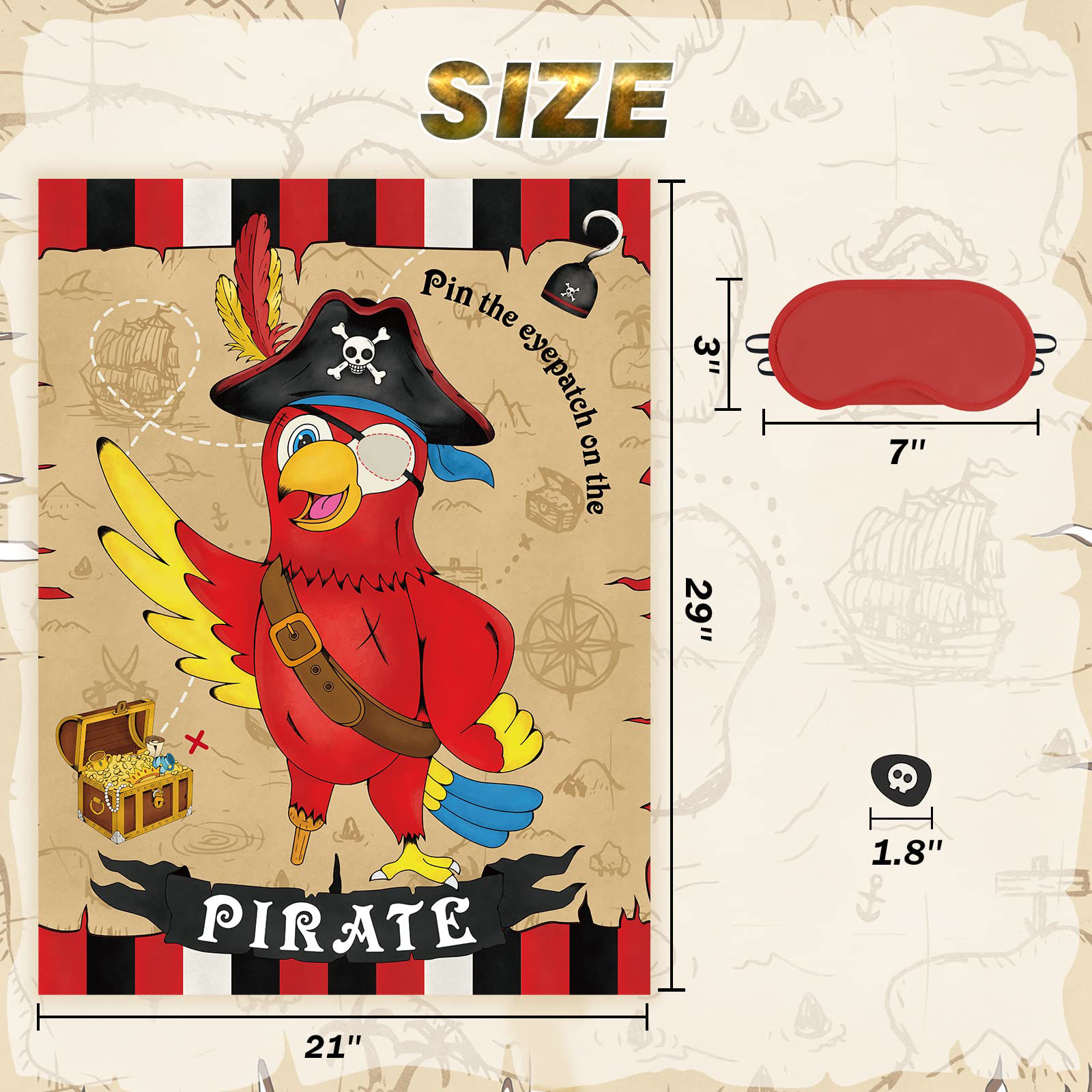 GetUSCart- WERNNSAI Pin the Eye Patch on the Pirate - Pirate Party ...