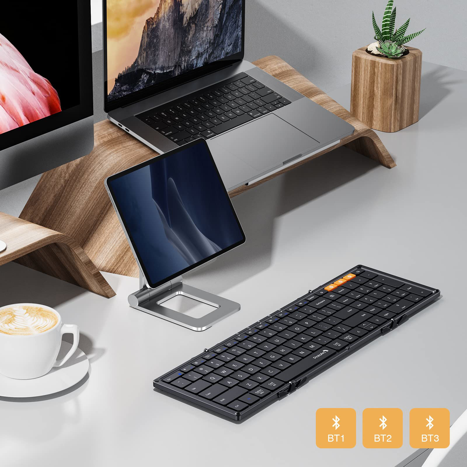 GetUSCart- Foldable Bluetooth Keyboard, ProtoArc XK01 Folding Wireless ...