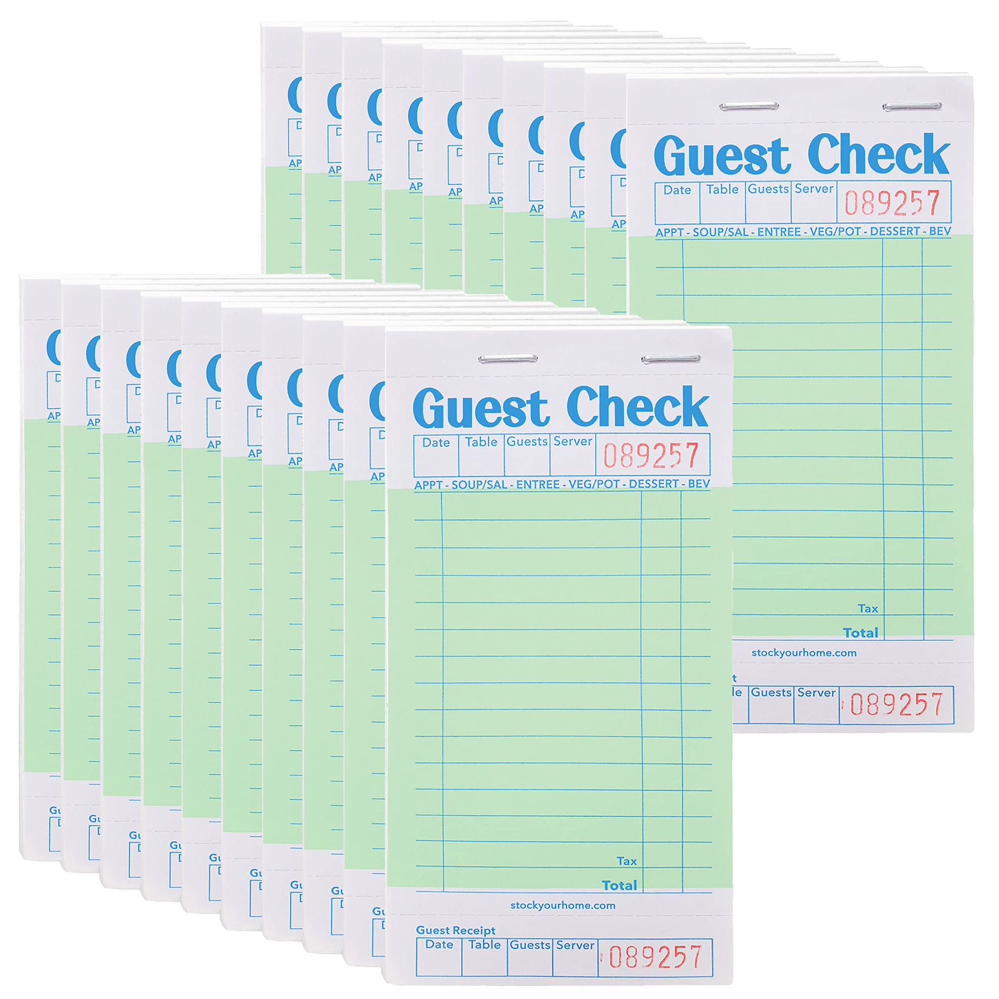 GetUSCart- Stock Your Home Green Guest Check Books for Servers (20 Pack ...