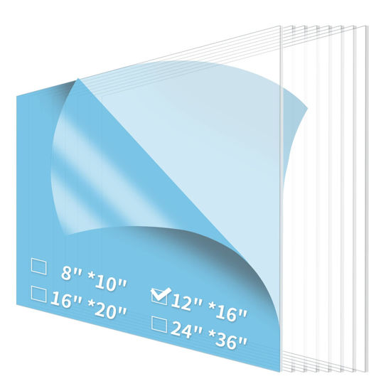 GetUSCart- Art3d 5-Pack of 12×16" PET/Plexiglass Sheets, Transparent ...