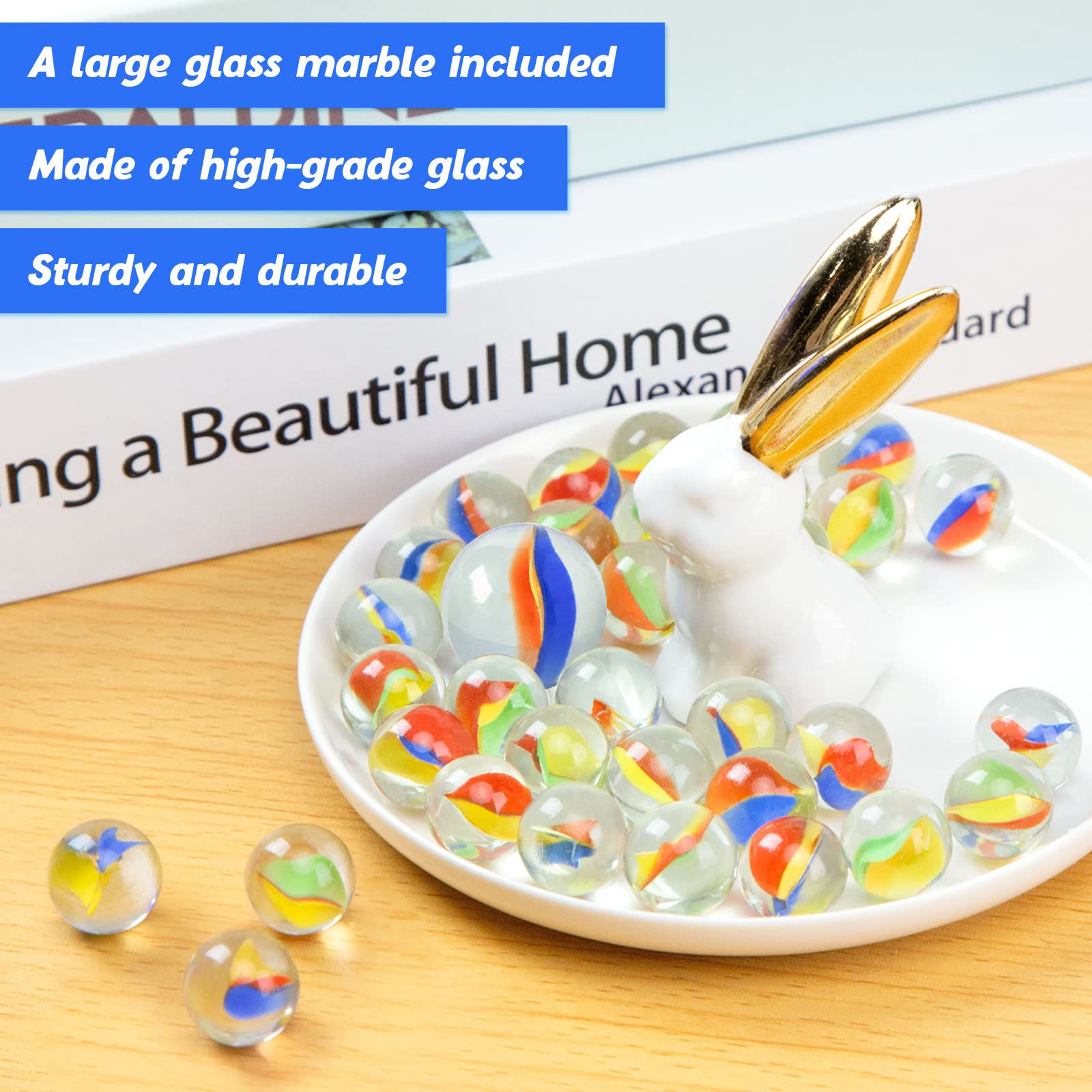 GetUSCart- POPLAY 61PCS Beautiful Glass Marbles, Marbles Bulk 5/8 Inch ...