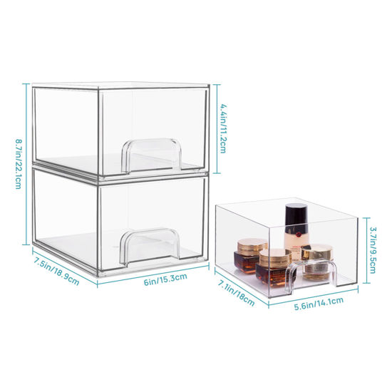 GetUSCart- 2 Pack Stackable Makeup Organizer Storage Drawers, Vtopmart ...