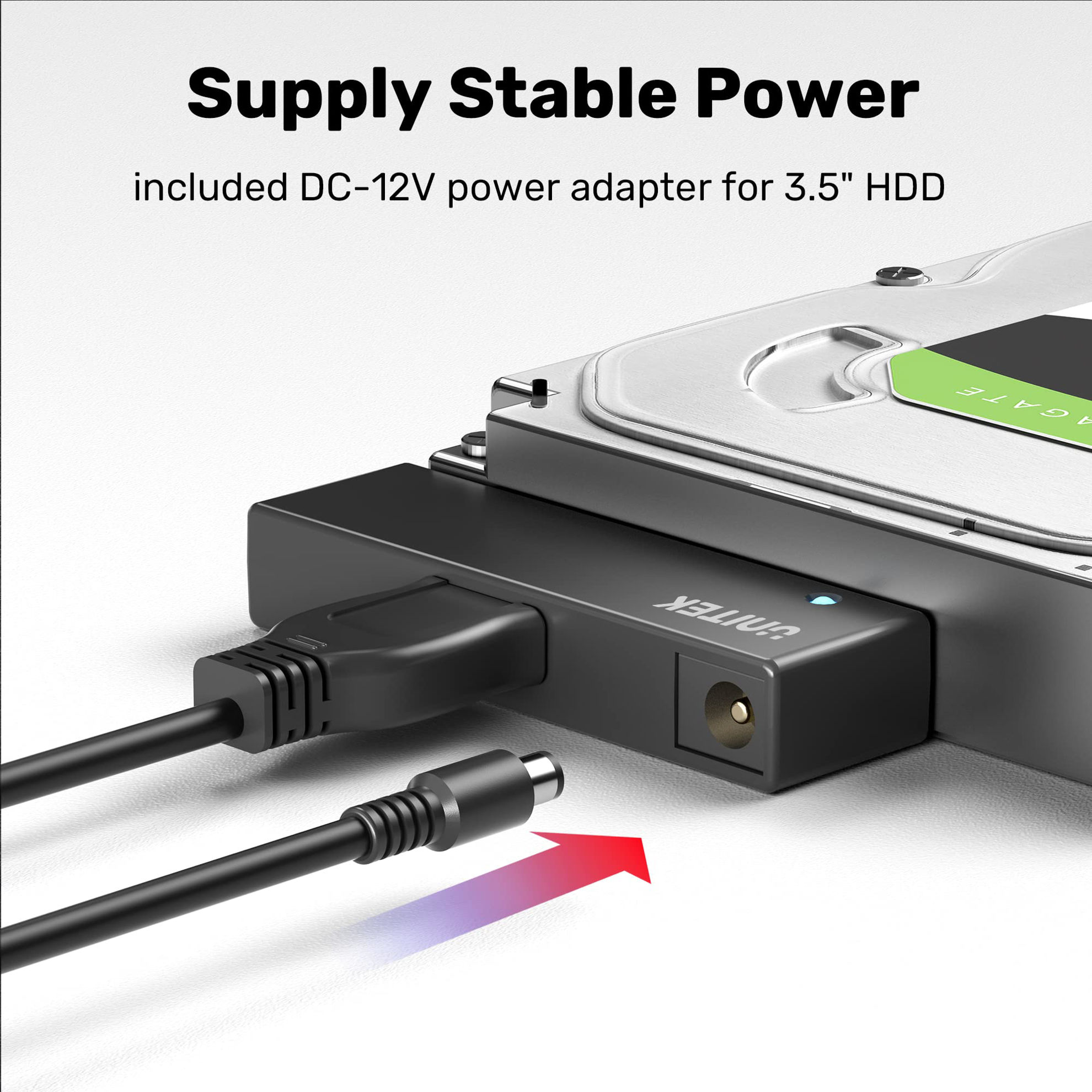 GetUSCart- Unitek USB 3.0 to SATA III Hard Drive Adapter External Kit Cable for 2.5 3.5 Inch HDD ...