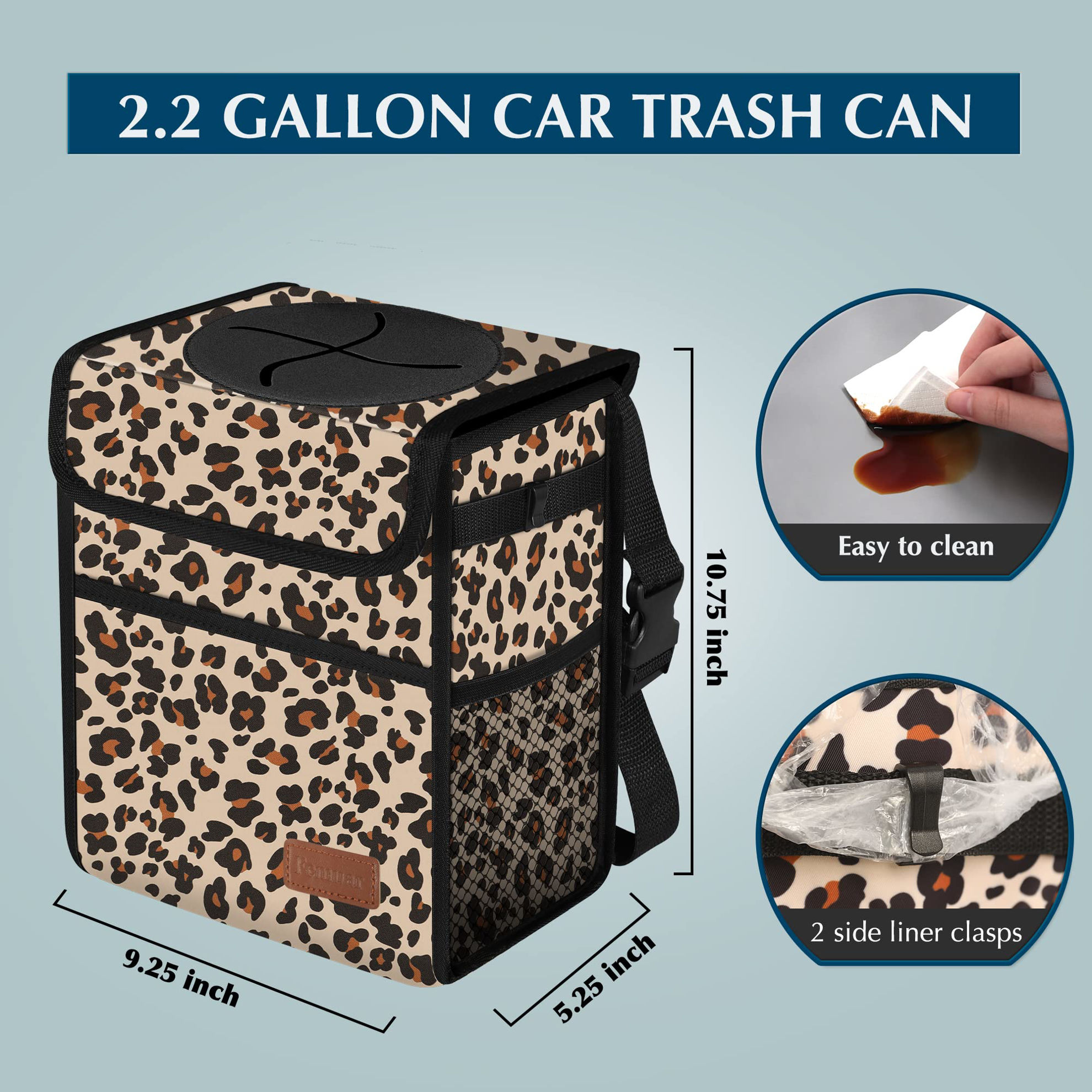 GetUSCart- Car Trash Can with Lid Leak Proof Car Garbage Can Waterproof ...