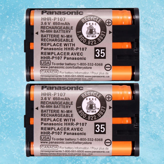 GetUSCart- 2 Pack HHR-P107 NI-MH Rechargeable Battery for Panasonic 3 ...