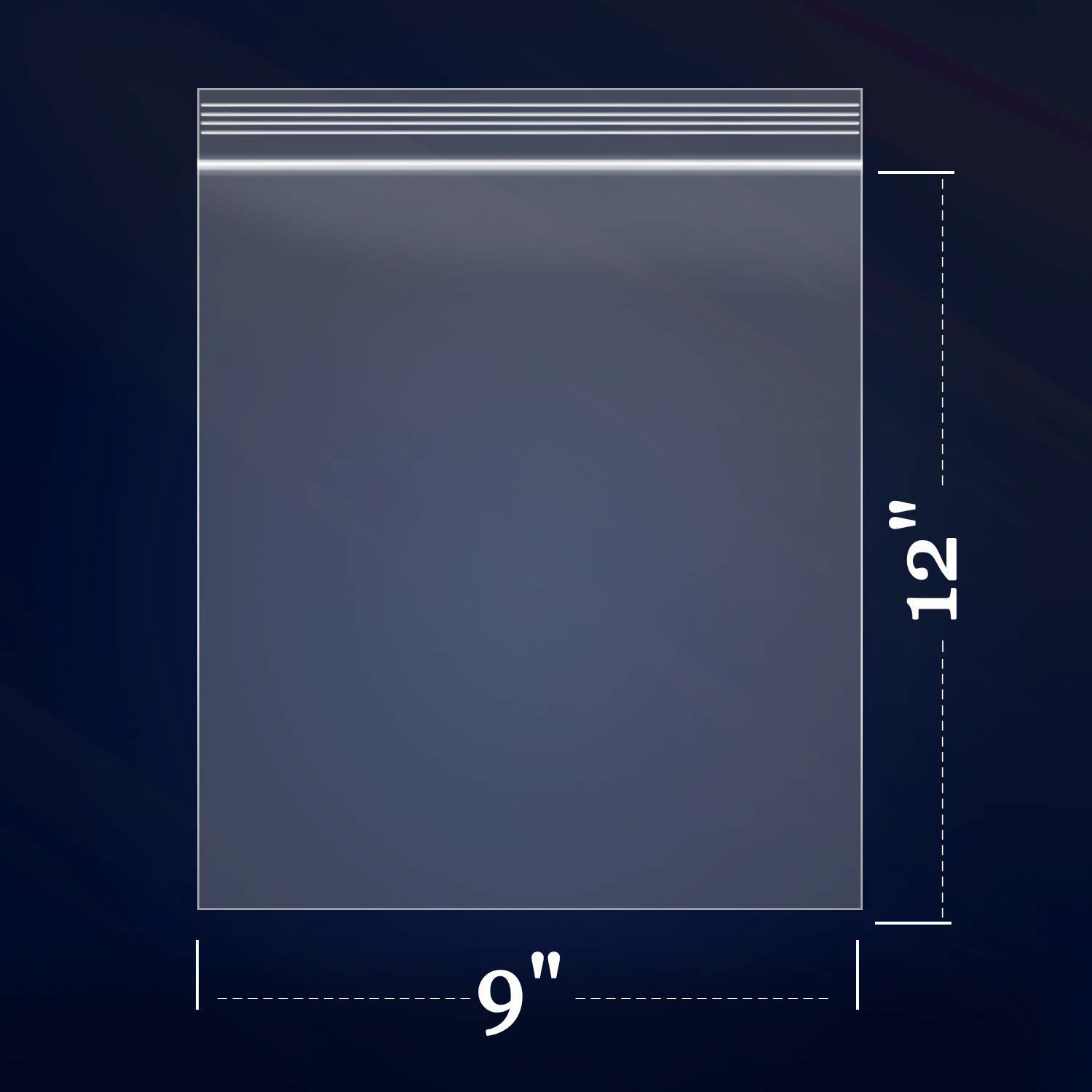 GetUSCart- 100 Count - 9" x 12", 2 Mil Clear Plastic Reclosable Zip ...