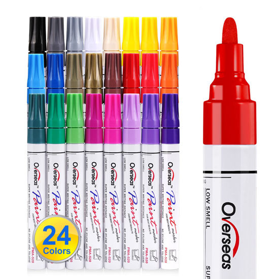 GetUSCart- Paint Marker Pens - 24 Colors Permanent Oil Based Paint ...