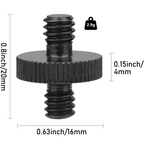 GetUSCart- 1/4" Male to 1/4" Male Threaded Tripod Screw Adapter Double ...