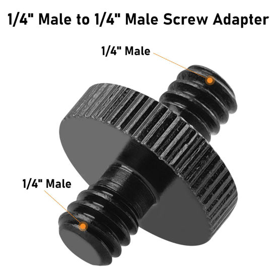 GetUSCart- 1/4" Male to 1/4" Male Threaded Tripod Screw Adapter Double ...