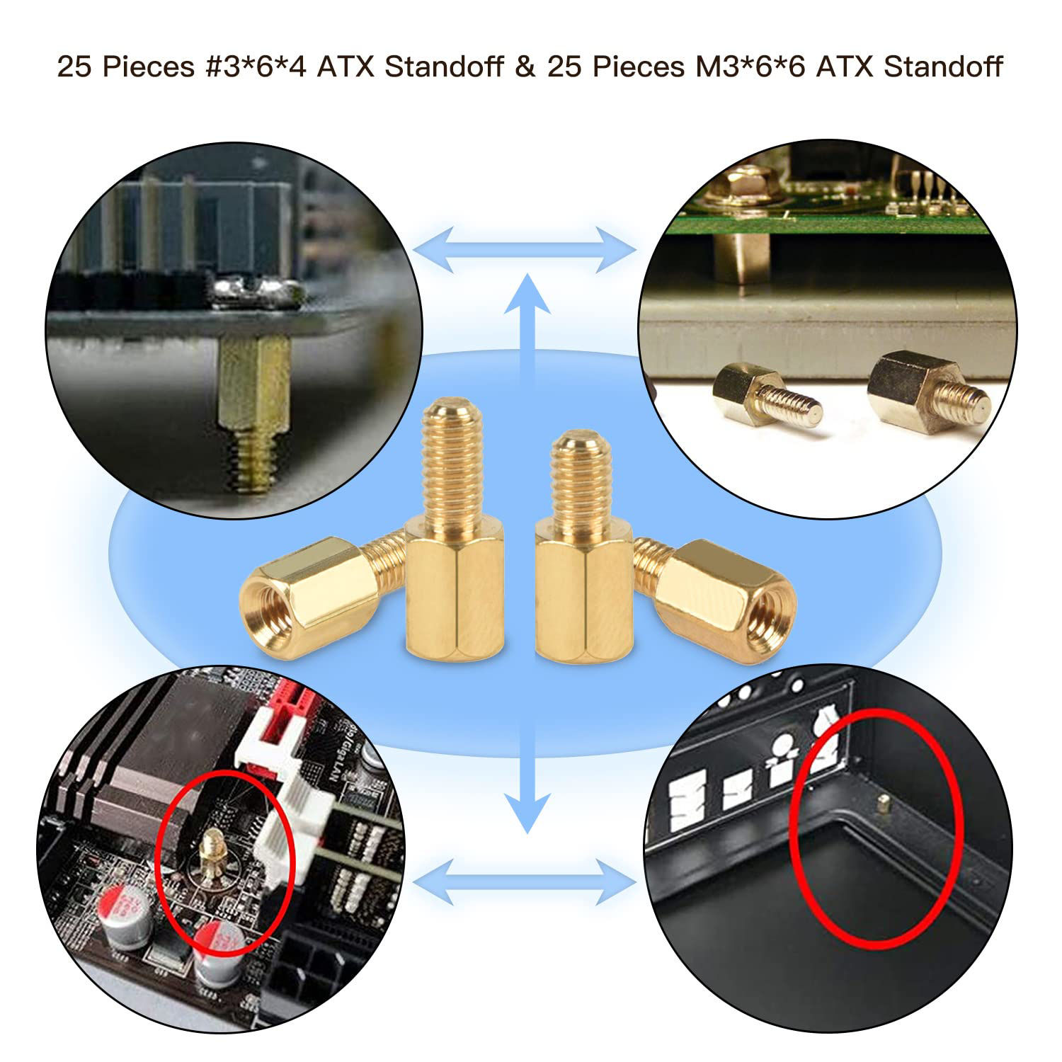 GetUSCart- 502PC Computer Motherboard Screws Kit, Motherboard Standoffs ...