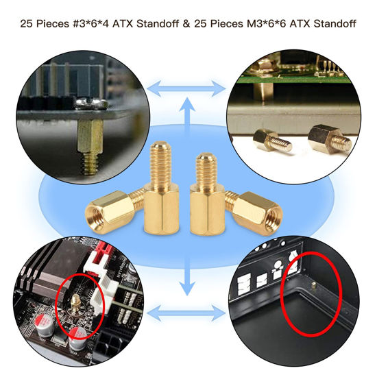 GetUSCart- 502PC Computer Motherboard Screws Kit, Motherboard Standoffs ...