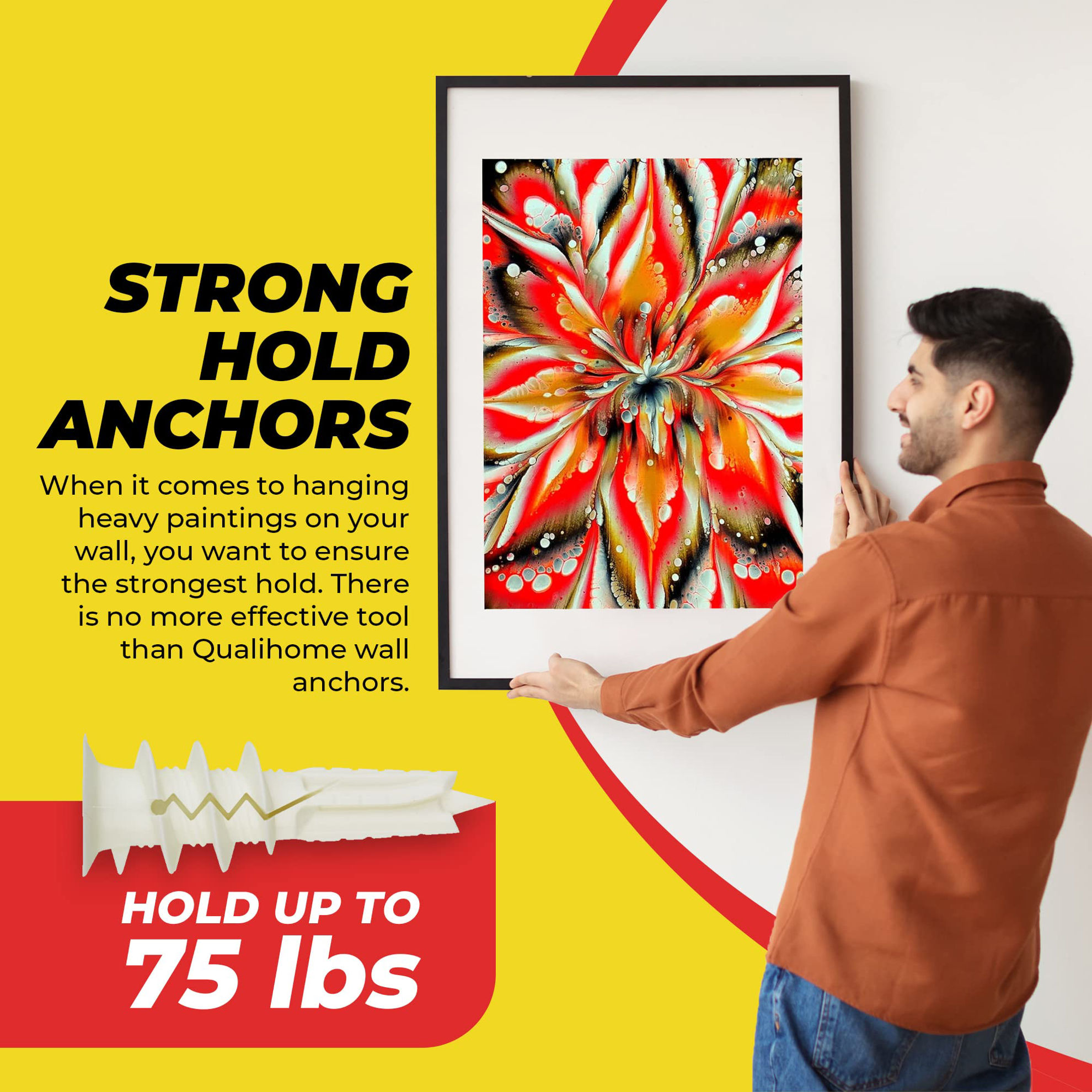 GetUSCart- #8 Self Drilling Drywall Plastic Anchors with Screws - No ...