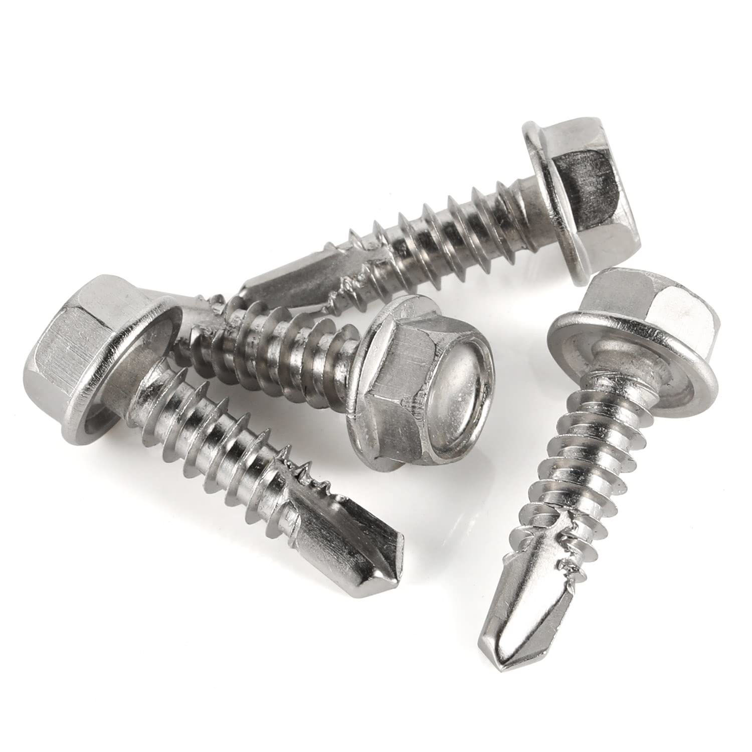 GetUSCart- #12 x 3/4" Hex Washer Head Self Drilling Screws, Self ...