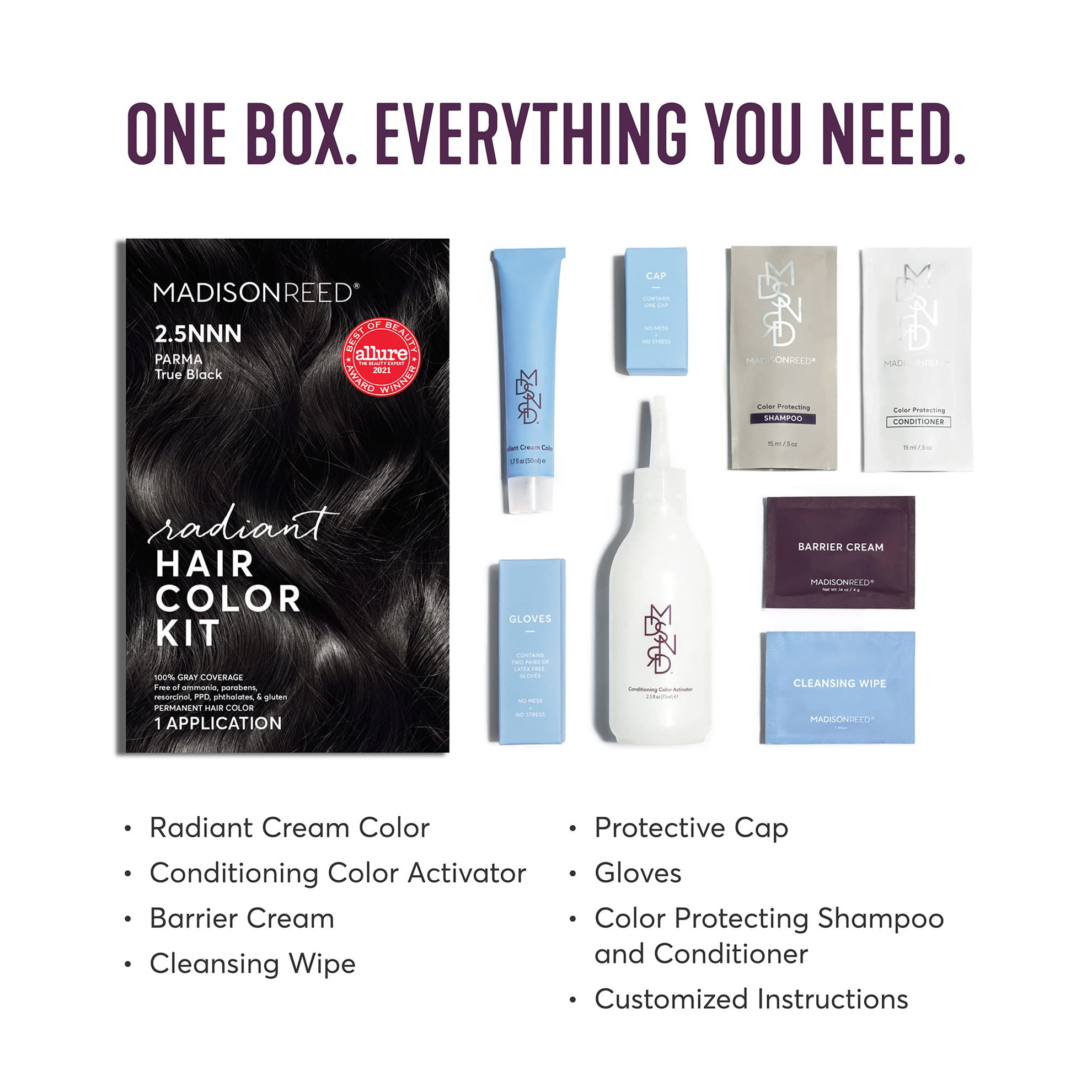 GetUSCart- Madison Reed Radiant Hair Color Kit, Soft Black for 100% ...