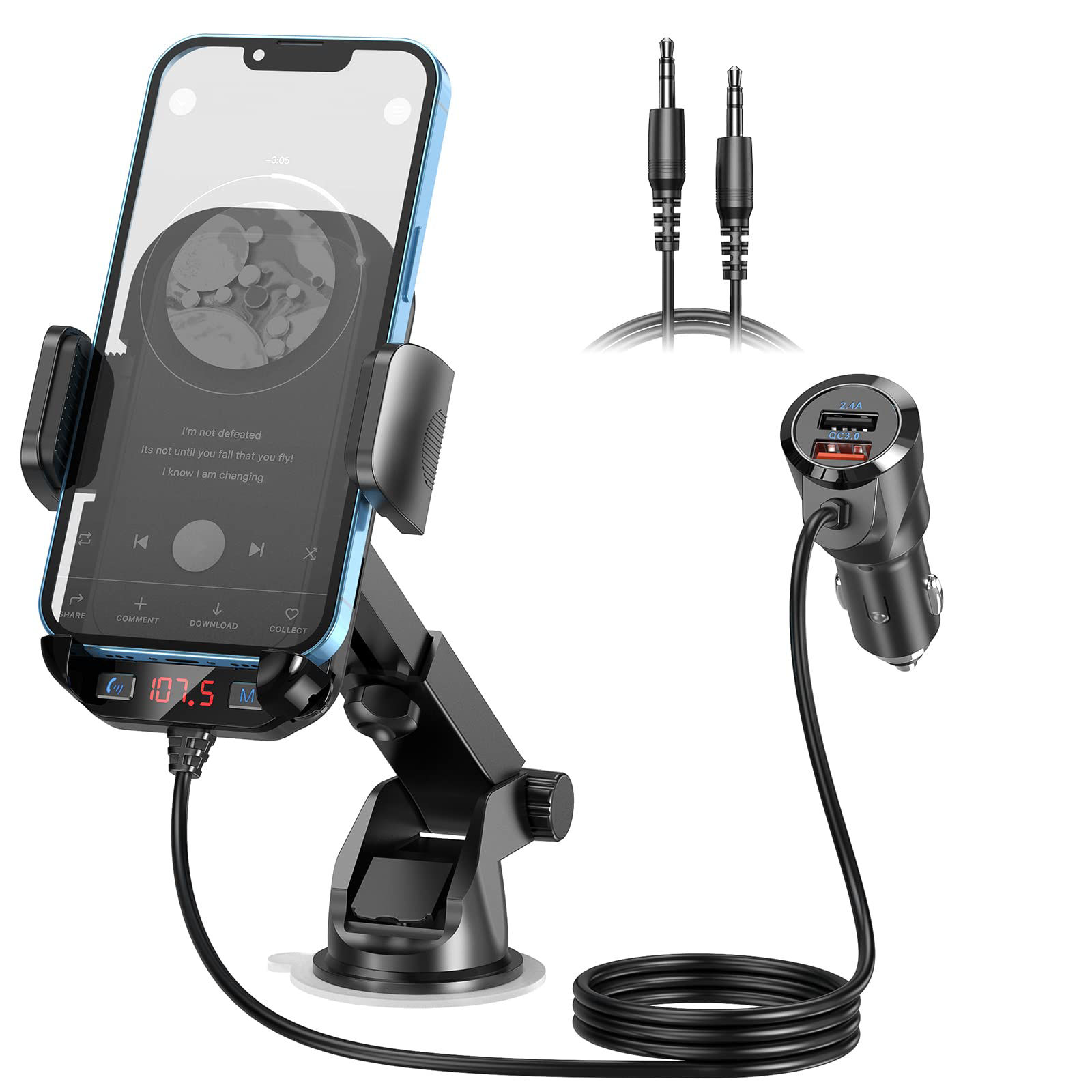 GetUSCart- Magift Bluetooth FM Transmitter for Car - 3 in 1 Bluetooth ...