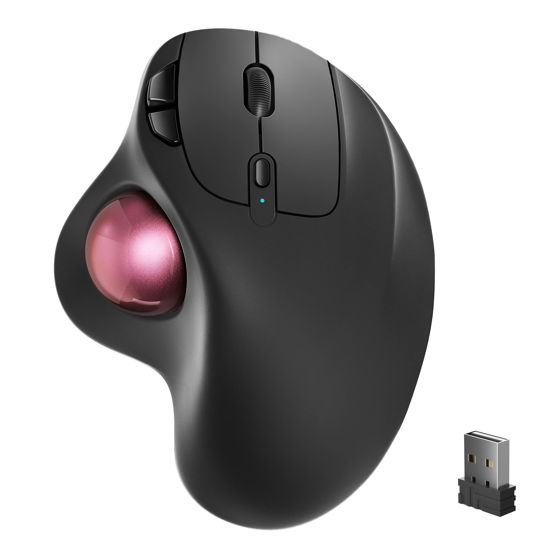 GetUSCart- Wireless Trackball Mouse, Rechargeable Ergonomic Mouse, Easy ...