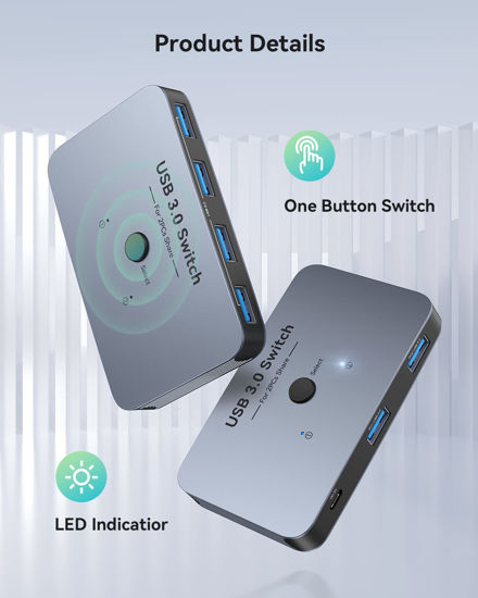 GetUSCart- USB Switch 3.0 KVM Switch, ABLEWE Aluminum USB switcher 2 ...