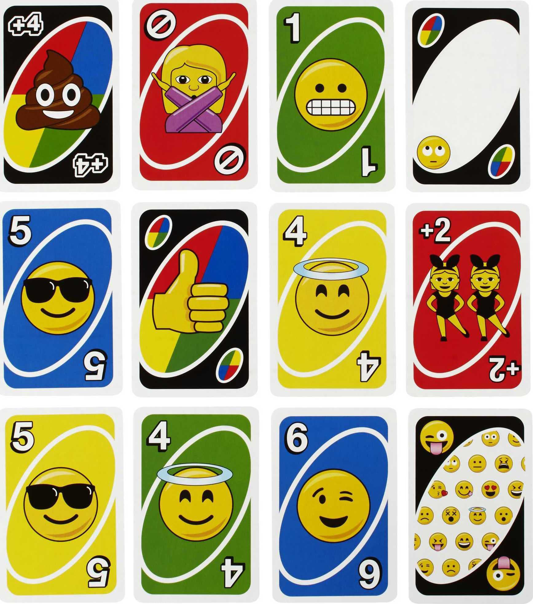GetUSCart- UNO Emoji Card Game for Family Night, Travel Game with Emoji ...