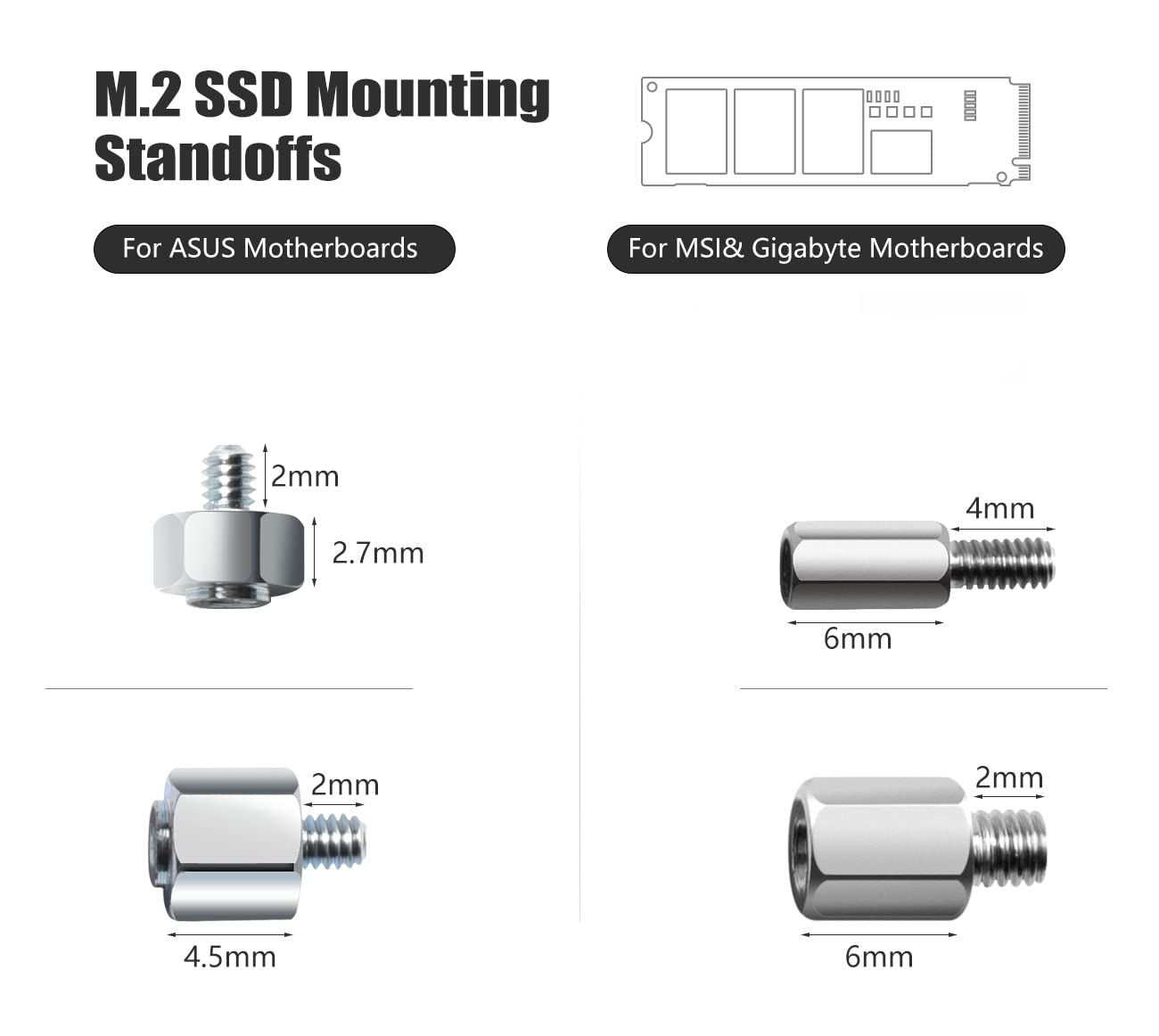 Getuscart 30pc M 2 Nvme Ssd Screw Kit M 2 Standoff And Mounting