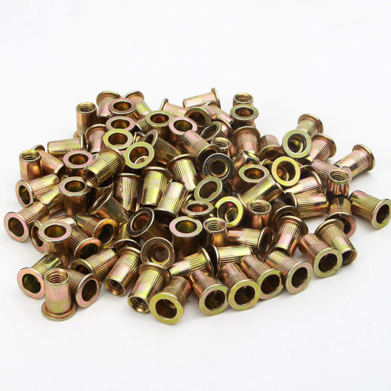 GetUSCart- Rivet Nut, LOKMAN 50 Pieces 5/16-18UNC Carbon Steel Flat Head Rivnut Threaded Insert ...