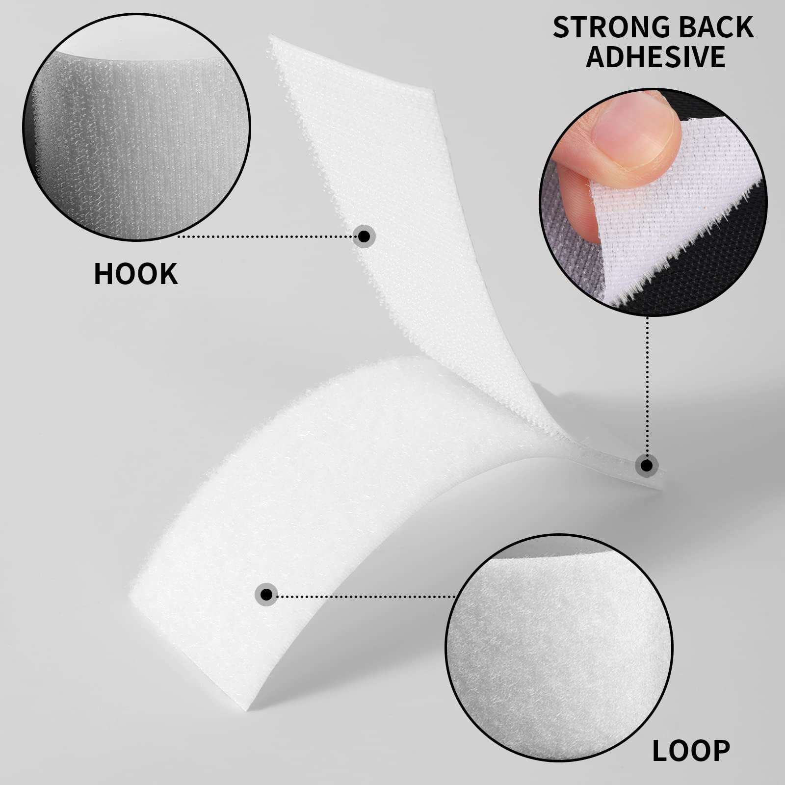 GetUSCart- Strong Back Adhesive Hook and Loop Fastener | 2 x 6 Inch 8 ...