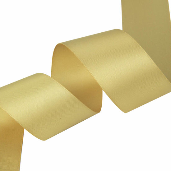 GetUSCart- VATIN 1-1/2" Wide Double Faced Polyester Gold Satin Ribbon ...