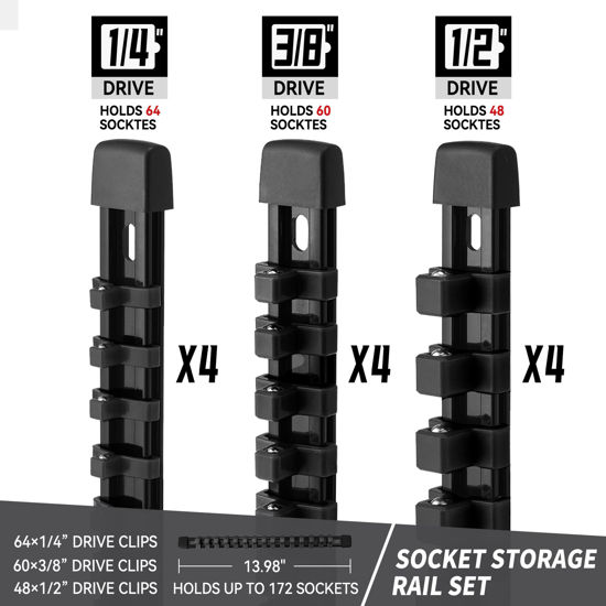 GetUSCart- Reniteco Socket Organizer Drive ABS Tools - Black Socket ...